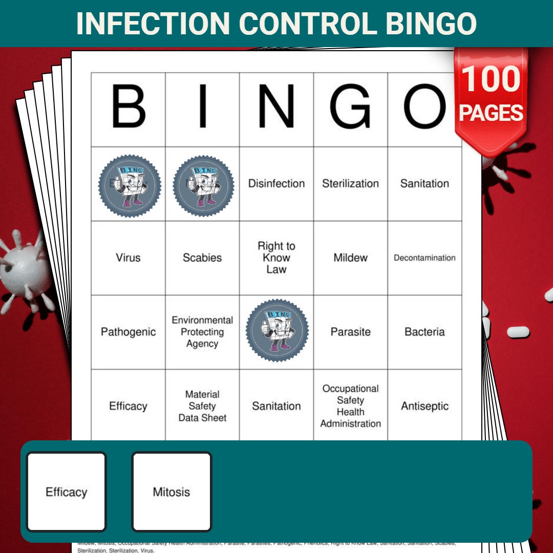 Infection Control Bingo Cards - 100 Pages to Download and Print - Etsy