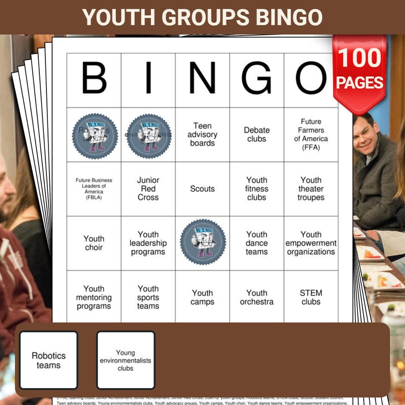 Youth Groups Bingo Cards - 100 Pages to Download and Print - Etsy
