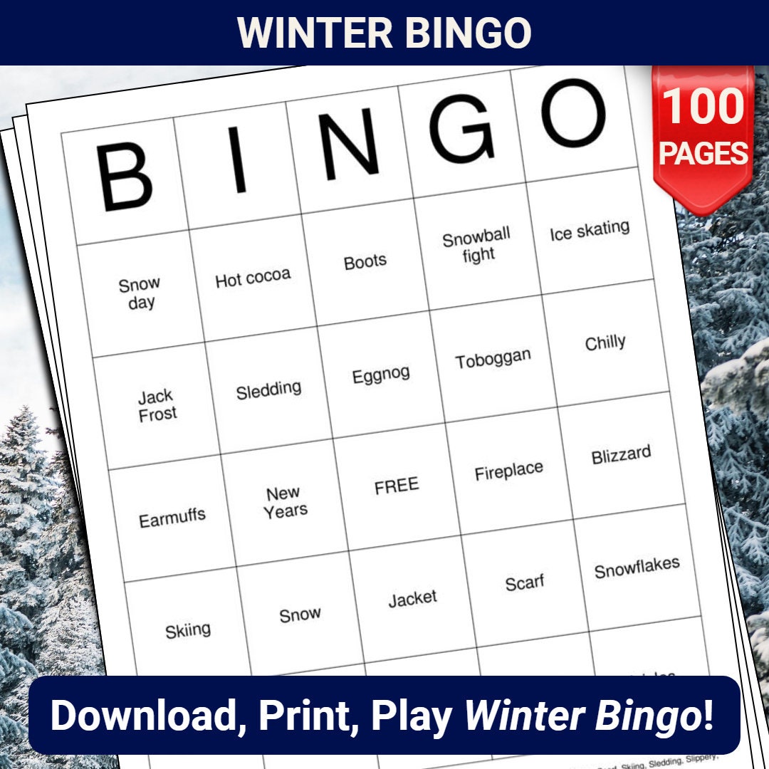 Winter Bingo Cards - 100 Pages to Download and Print - Etsy