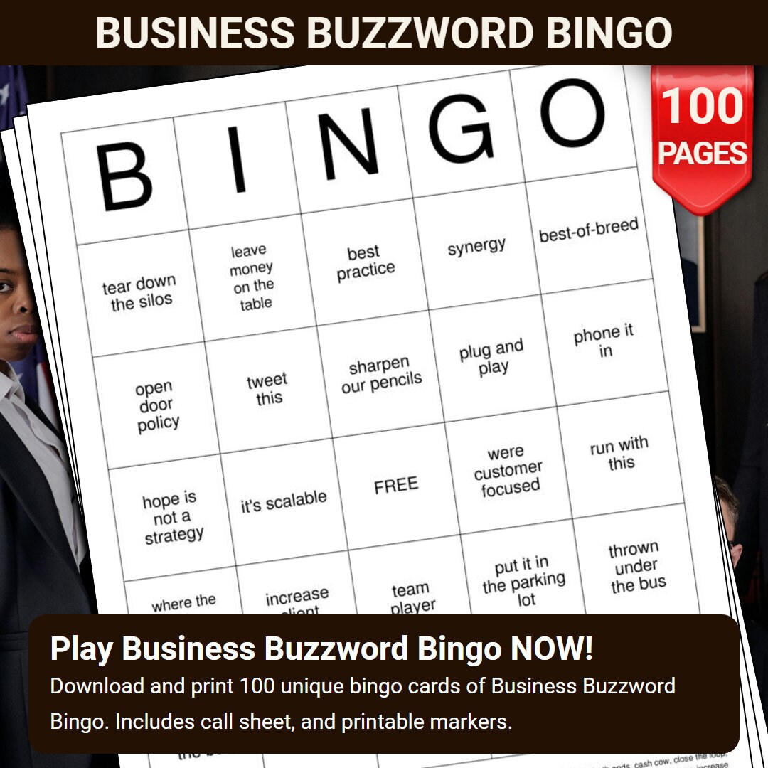 Business Buzzword Bingo Cards - 100 Pages to Download and Print - Etsy