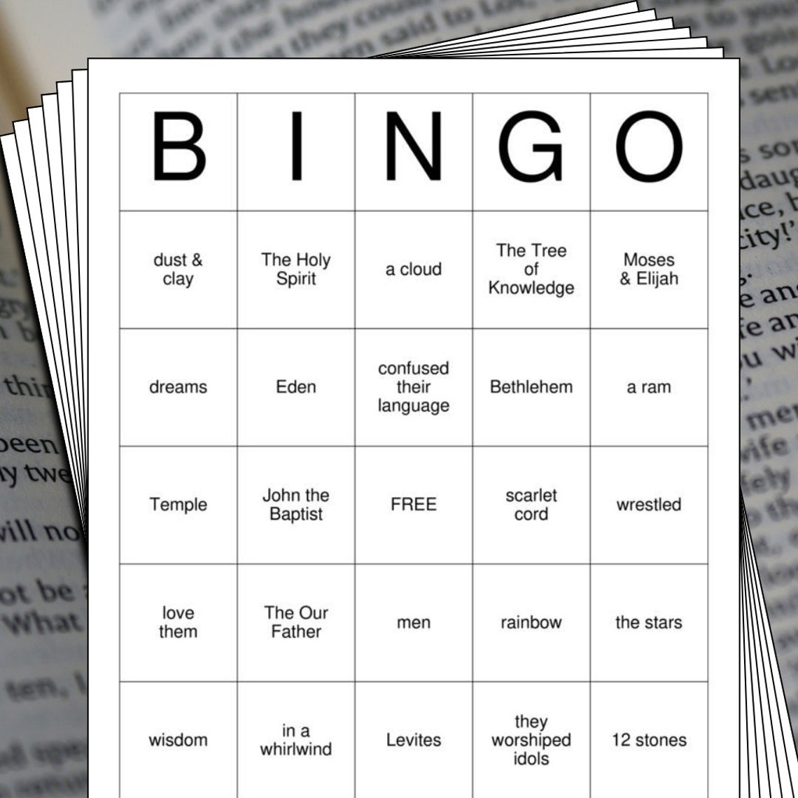 Bible Bingo Cards - 100 Pages to Download and Print - Etsy