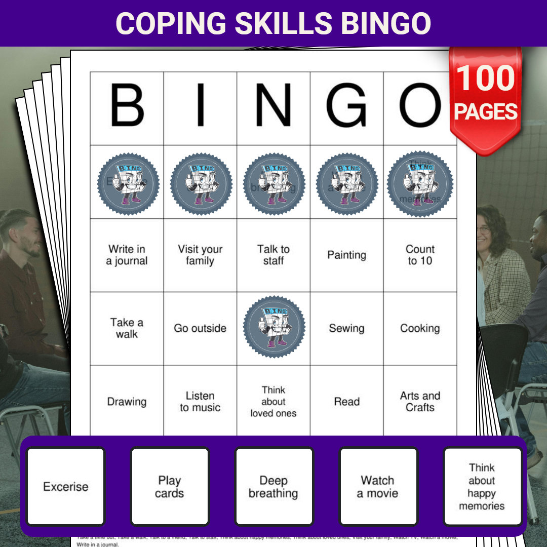 Coping Skills Bingo Cards 100 Pages to Download and Print - Etsy