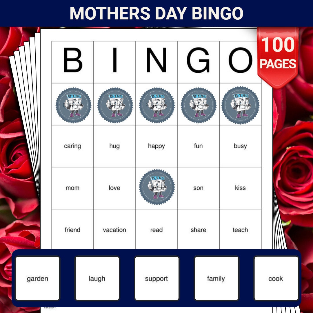 Mothers Day Bingo Cards 100 Pages to Download and Print - Etsy