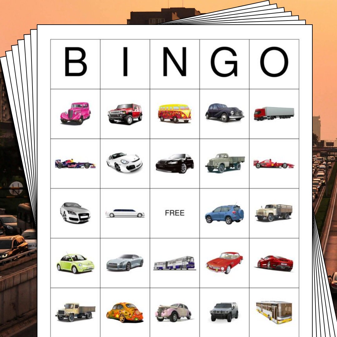 Images of Cars Bingo Cards - 100 Pages to Download and Print - Etsy