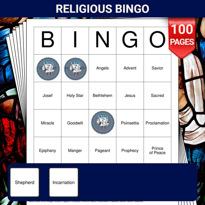 Religious Bingo Cards - 100 Pages to Download and Print - Etsy