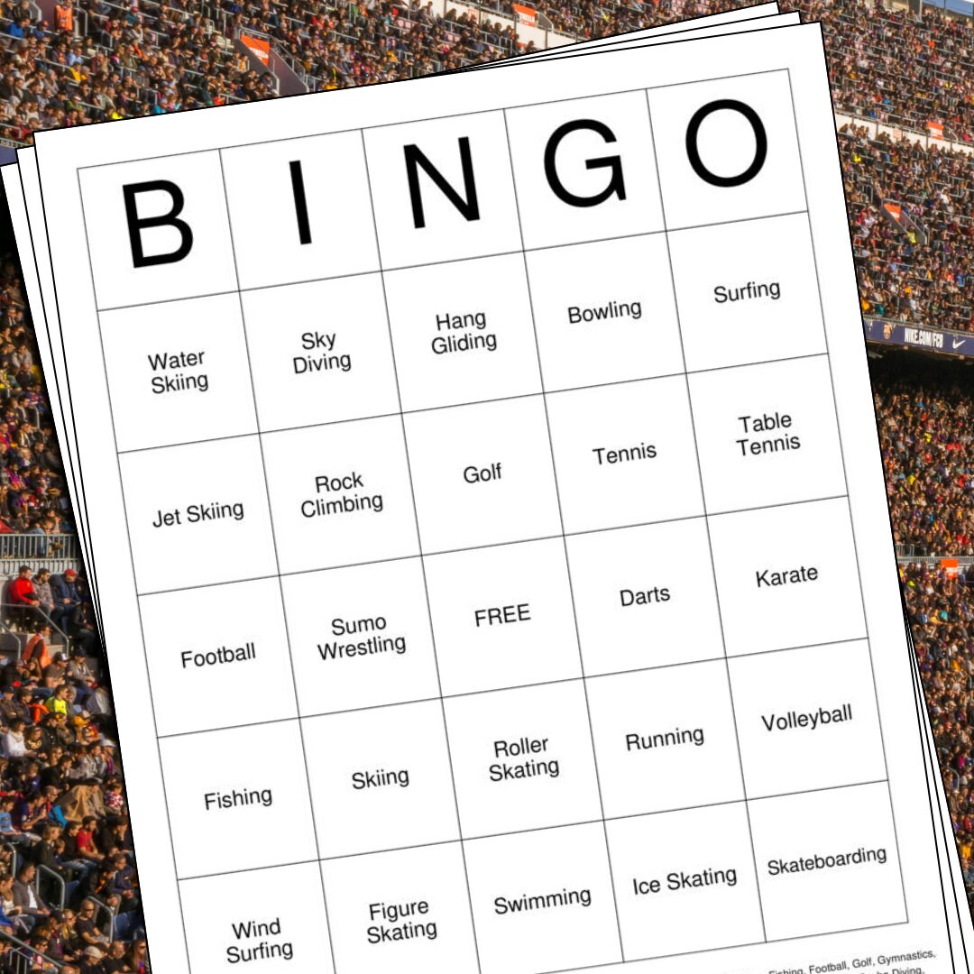 Types of Sports Extended Bingo Cards 100 Pages to Download and Print - Etsy