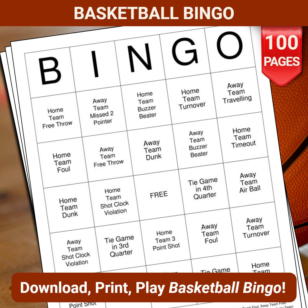 Basketball Bingo Cards - 100 Pages to Download and Print - Etsy