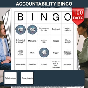 Accountability Bingo Cards - 100 Pages to Download and Print - Etsy