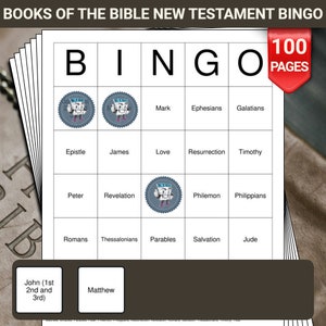 Books of the Bible New Testament Bingo Cards - 100 Pages to Download ...