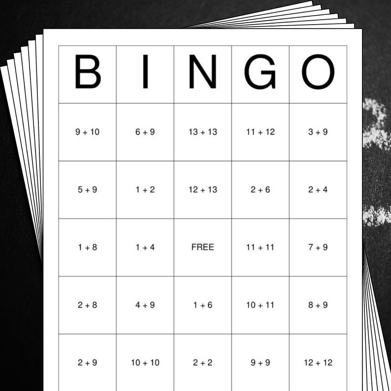 Math Addition Bingo Cards 100 Pages to Download and Print - Etsy