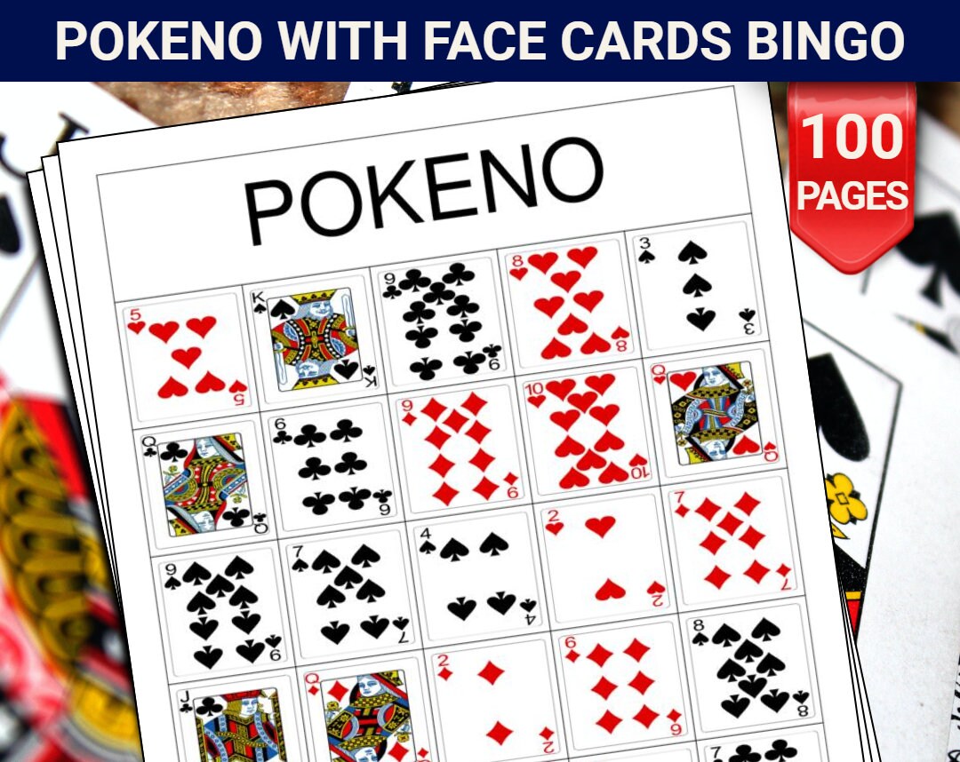 Pokeno With Face Cards Bingo Cards 100 Pages to Download and Print ...
