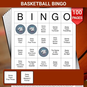 Basketball Bingo Cards - 100 Pages to Download and Print - Etsy