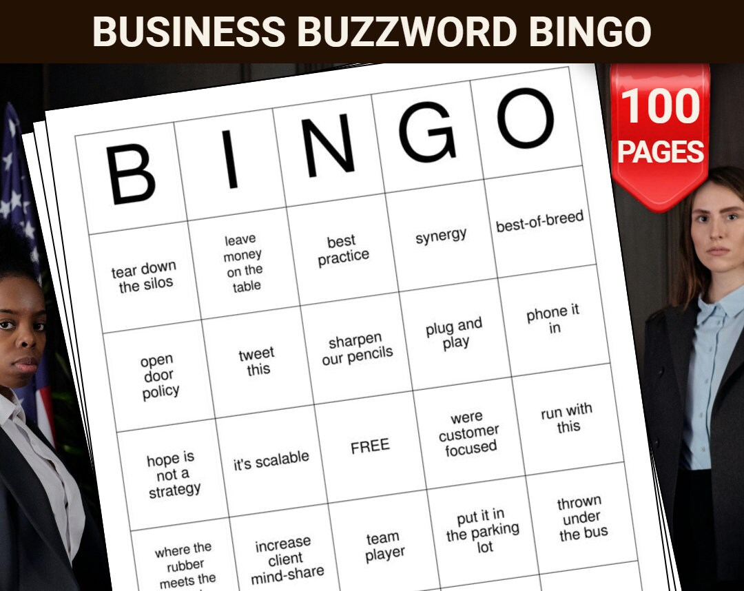 Business Buzzword Bingo Cards 100 Pages to Download and Print - Etsy