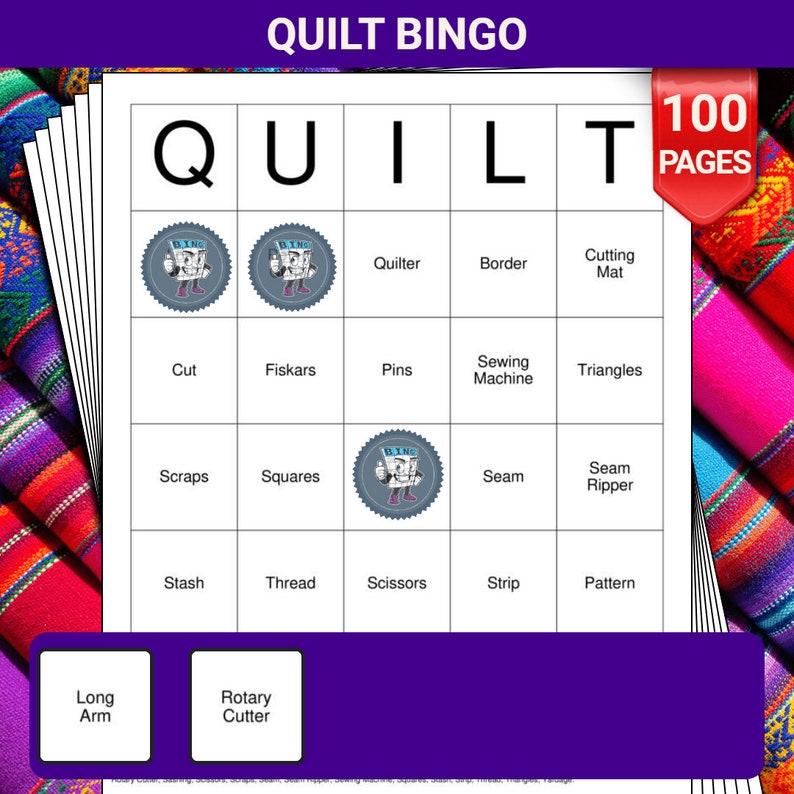 Quilt Bingo Cards - 100 Pages to Download and Print - Etsy