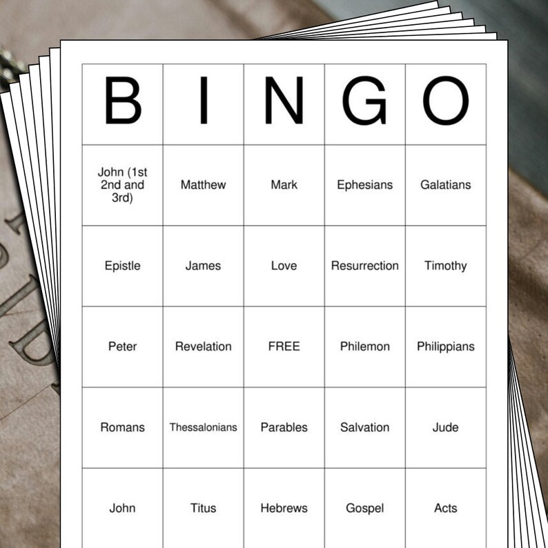 Books of the Bible New Testament Bingo Cards - 100 Pages to Download ...