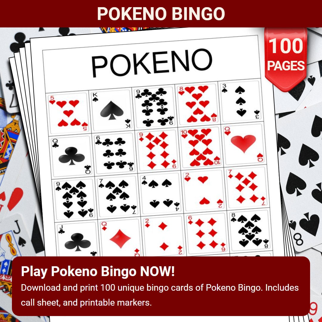 Pokeno Bingo Cards - 100 Pages to Download and Print - Etsy