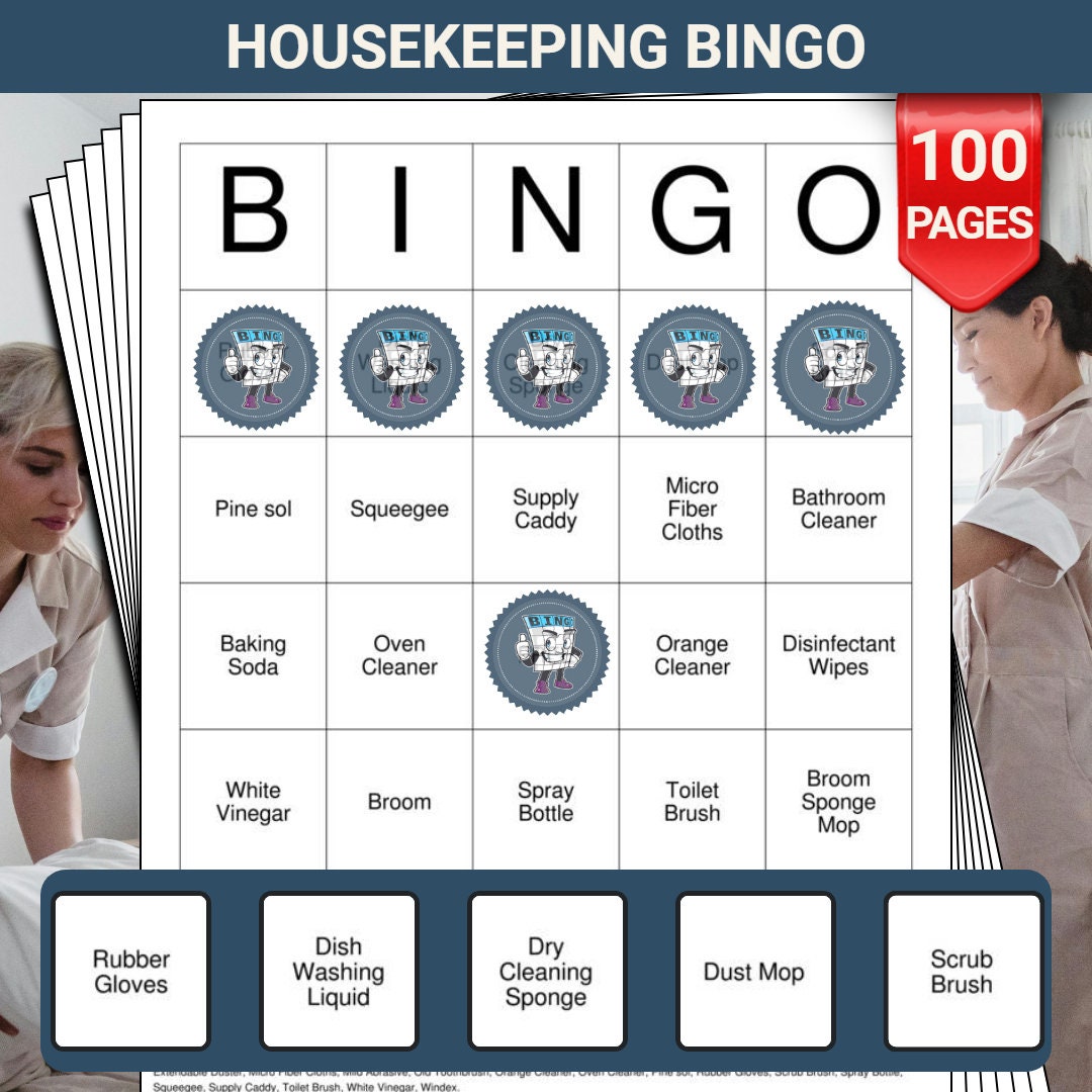 Housekeeping Bingo Cards - 100 Pages to Download and Print - Etsy