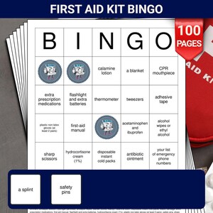 First Aid Kit Bingo Cards - 100 Pages to Download and Print - Etsy