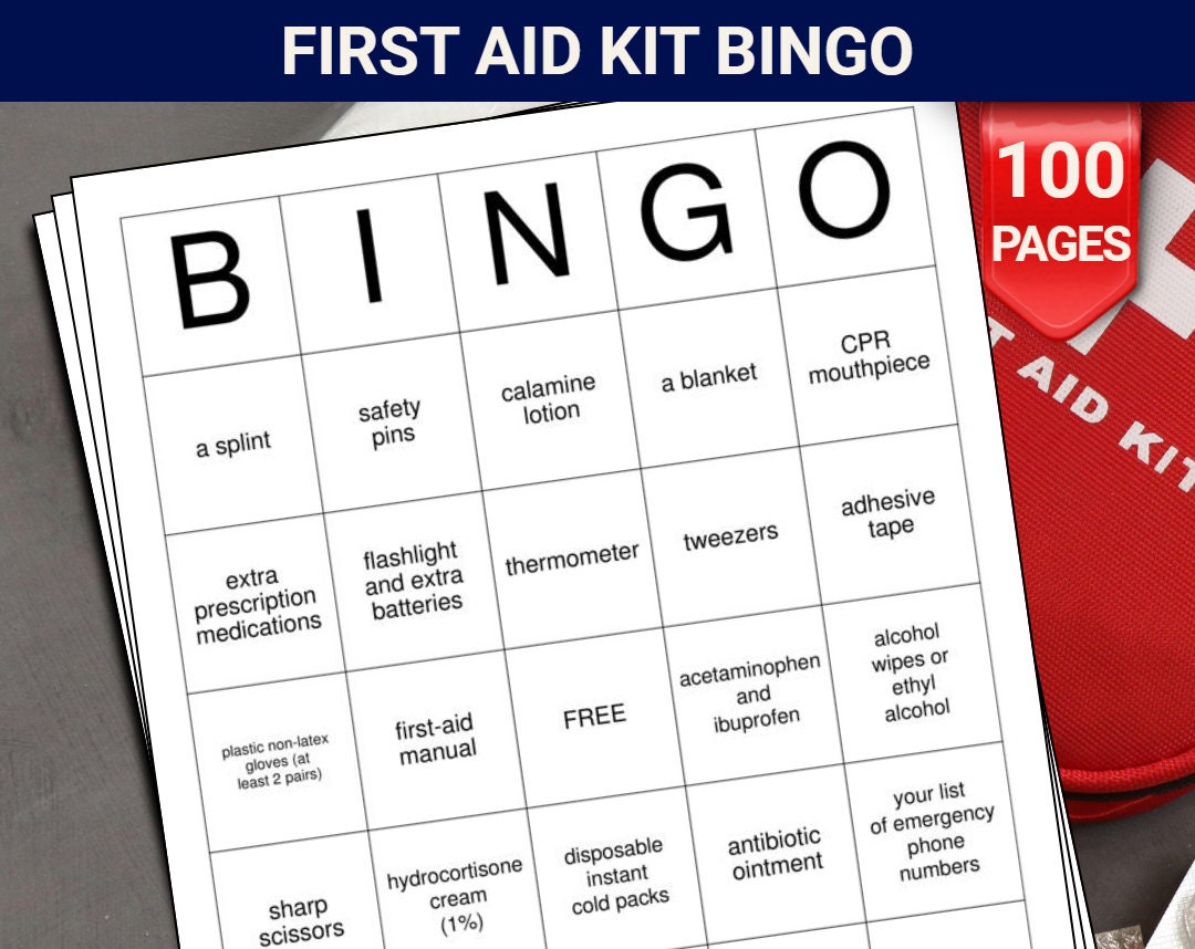 First Aid Kit Bingo Cards 100 Pages to Download and Print - Etsy