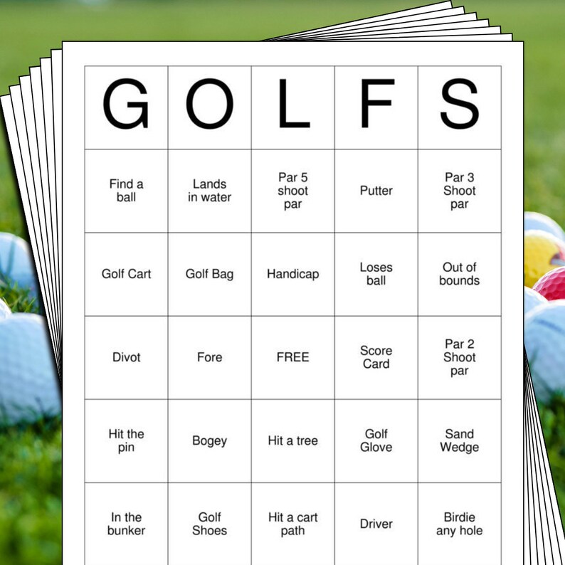 Golf Bingo Cards - 100 Pages to Download and Print - Etsy