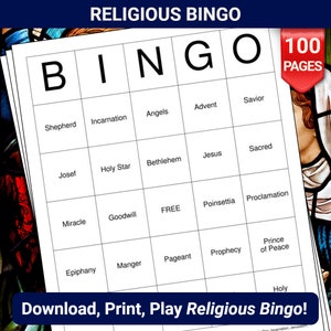 Religious Bingo Cards - 100 Pages to Download and Print - Etsy