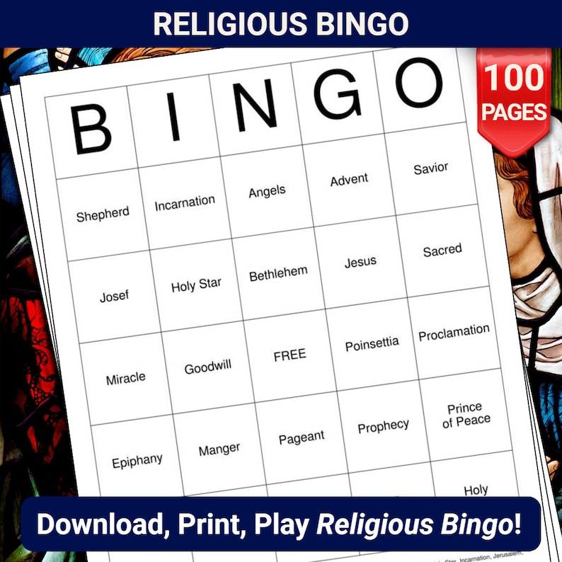 Religious Bingo Cards - 100 Pages to Download and Print - Etsy