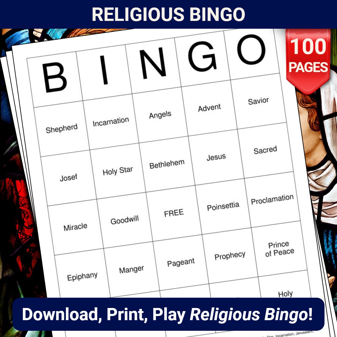 Religious Bingo Cards - 100 Pages to Download and Print - Etsy