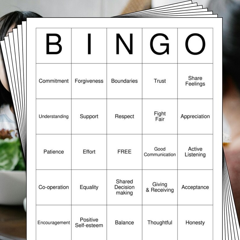 Healthy Relationships Bingo Cards - 100 Pages to Download and Print - Etsy