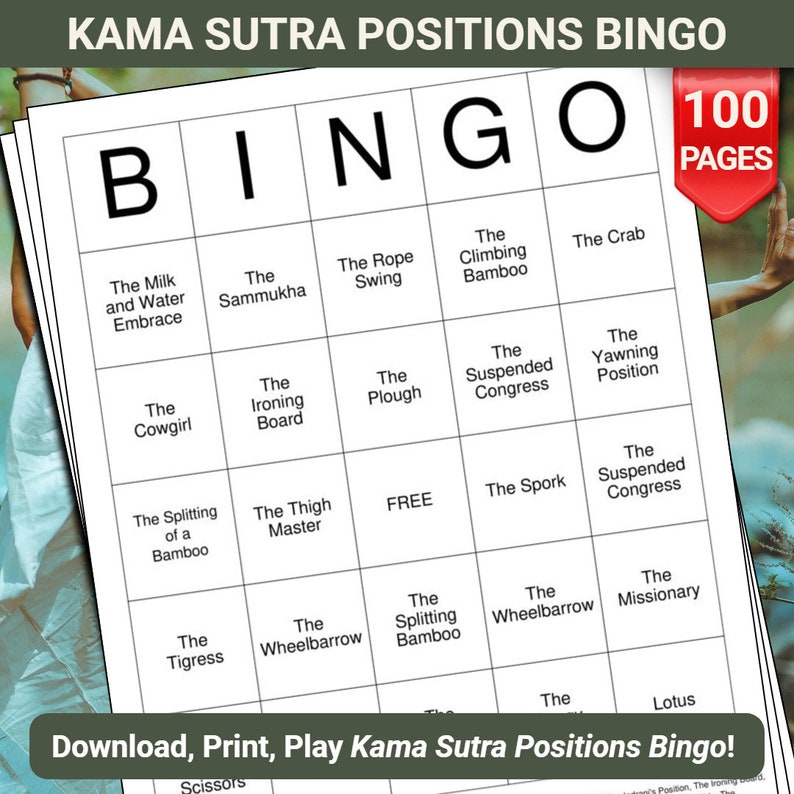 Kama Sutra Positions Bingo Cards - 100 Pages to Download and Print - Etsy Australia