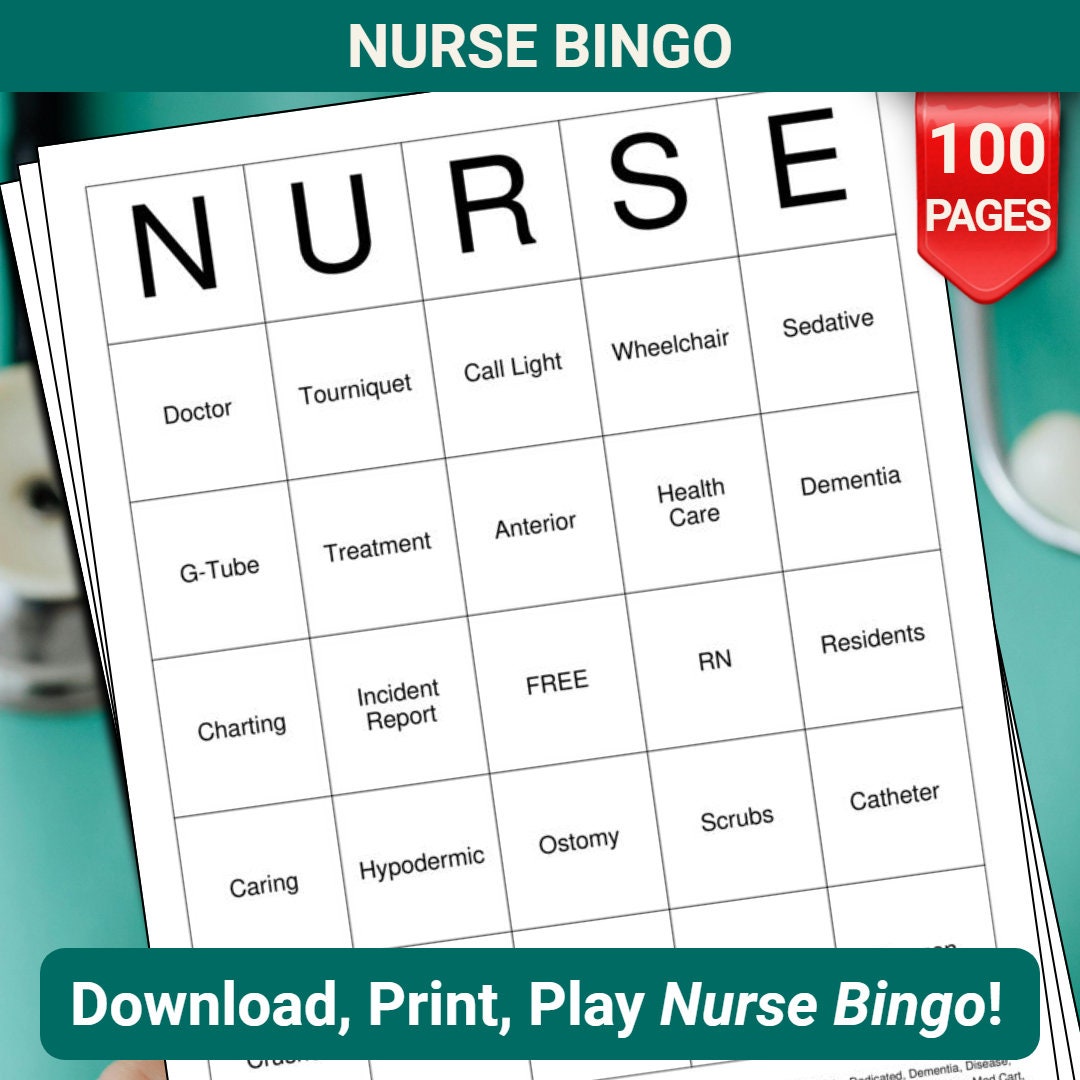 Nurse Bingo Cards - 100 Pages to Download and Print - Etsy