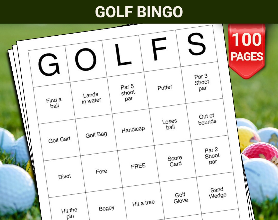 Golf Bingo Cards 100 Pages to Download and Print - Etsy