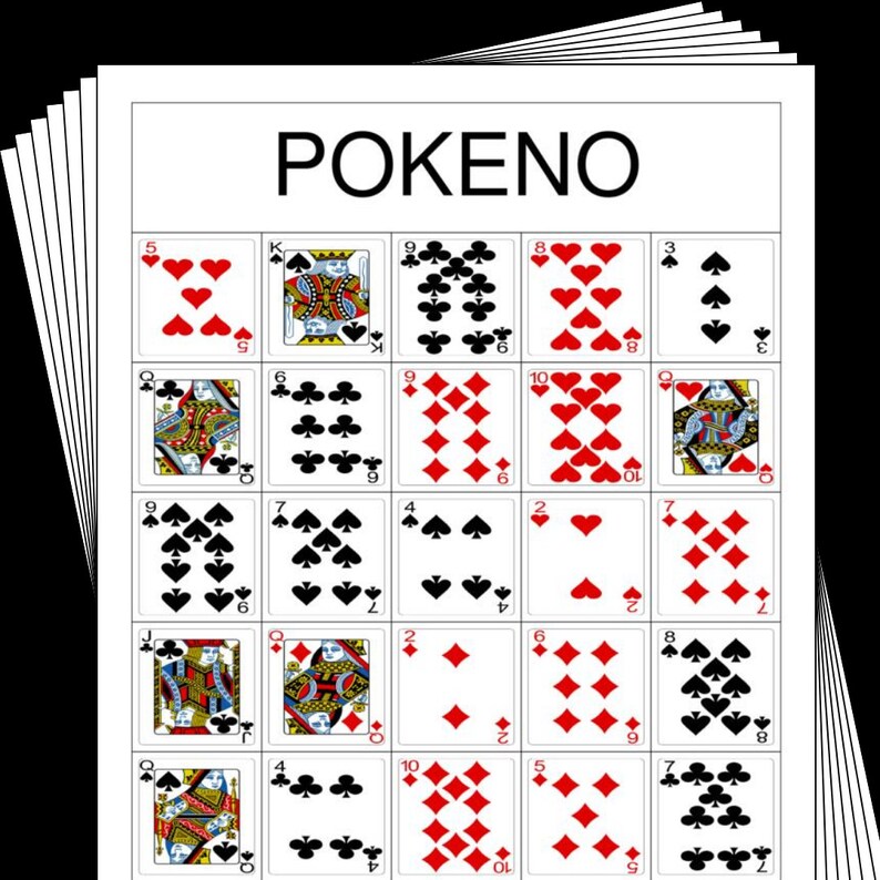 Pokeno With Face Cards Bingo Cards - 100 Pages to Download and Print - Etsy