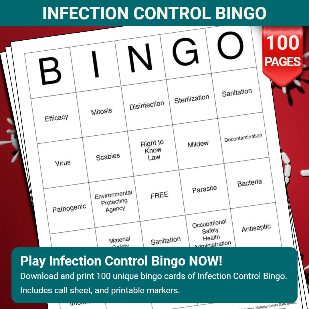 Infection Control Bingo Cards - 100 Pages to Download and Print - Etsy