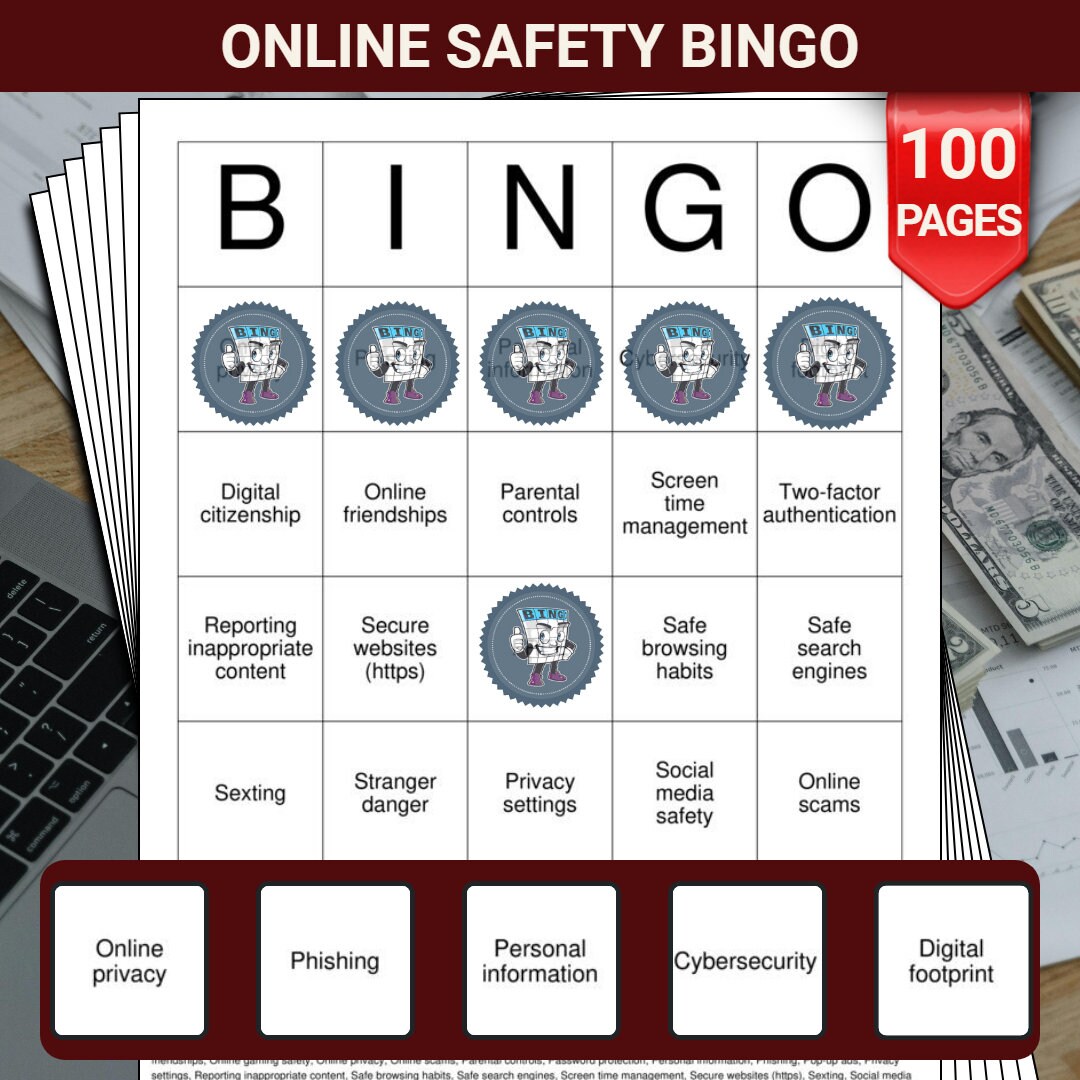 Online Safety Bingo Cards - 100 Pages to Download and Print - Etsy