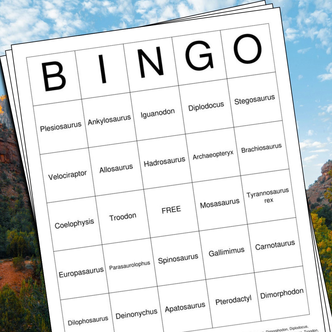 Types of Dinosaurs Bingo Cards 100 Pages to Download and Print - Etsy