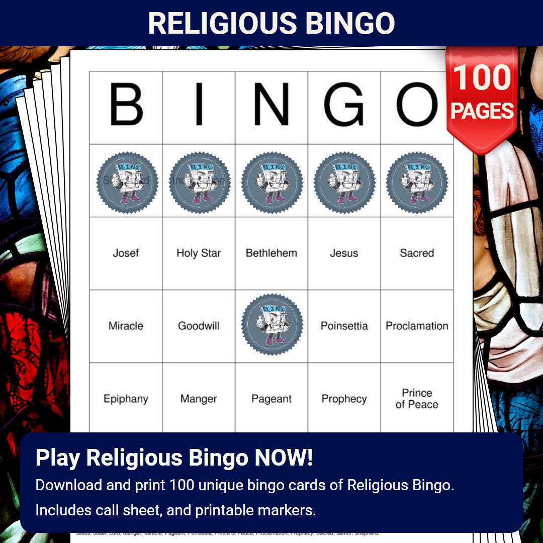 Religious Bingo Cards 100 Pages to Download and Print - Etsy
