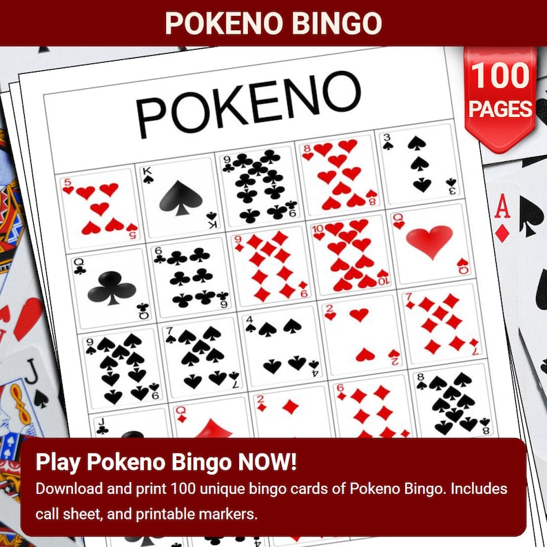Pokeno Bingo Cards - 100 Pages to Download and Print - Etsy