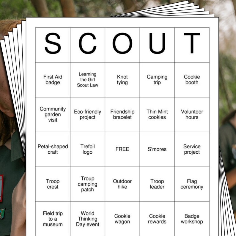Girl Scouts Bingo Cards - 100 Pages to Download and Print - Etsy