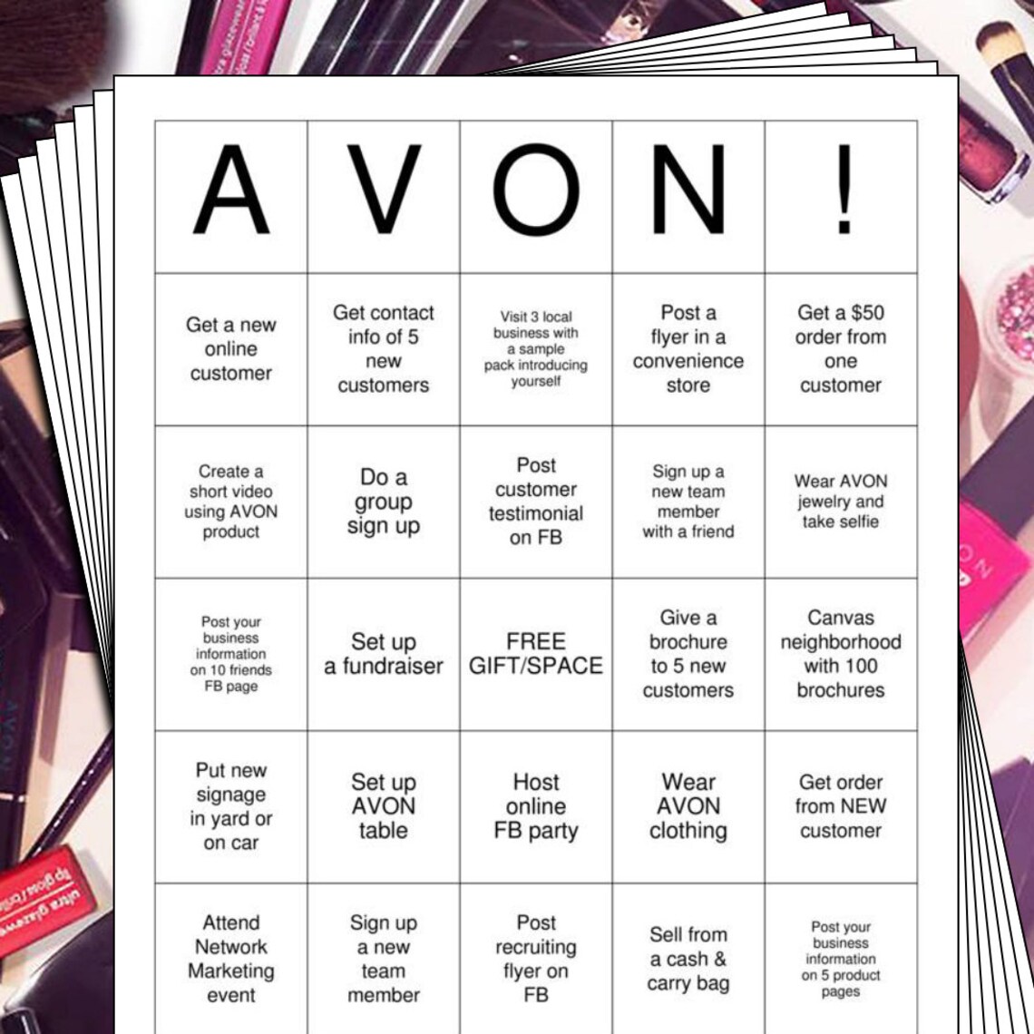 AVON Representative Bingo Cards 100 Pages to Download and Print - Etsy