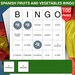 Spanish Fruits and Vegetables Bingo Cards - 100 Pages to Download and ...