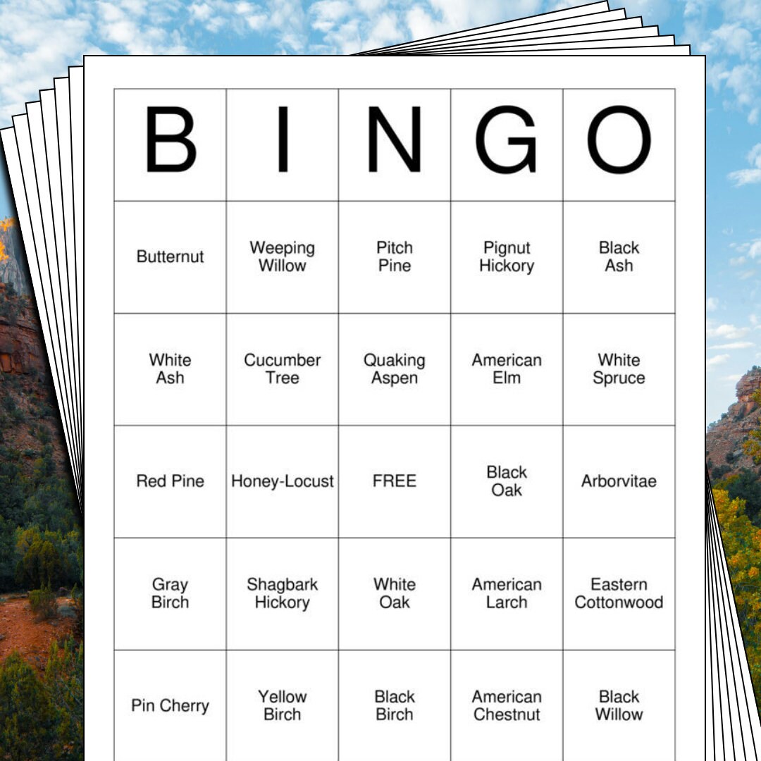 Types of Trees Bingo Cards - 100 Pages to Download and Print - Etsy
