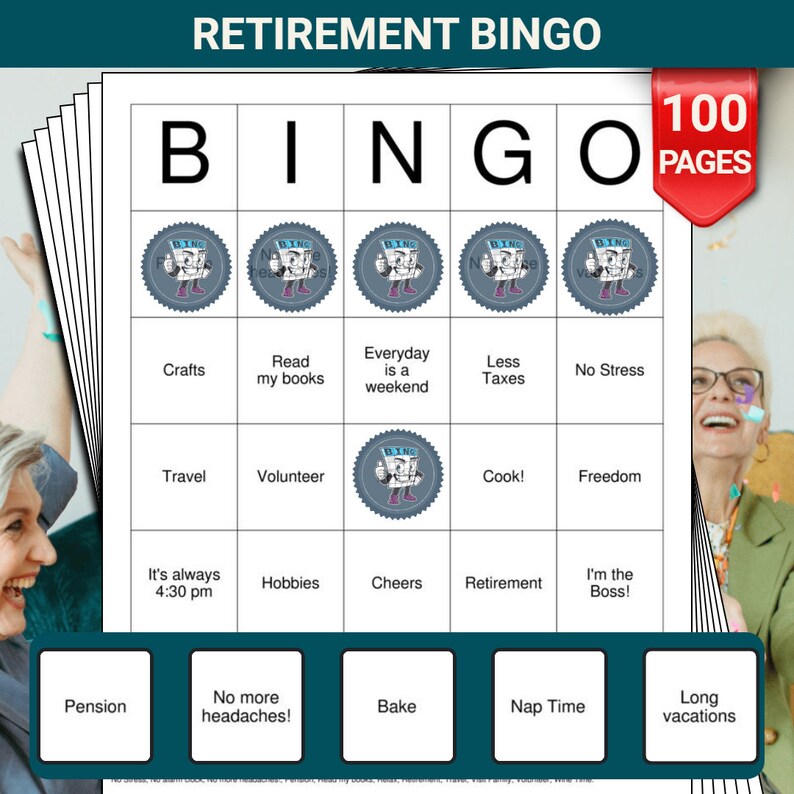 Retirement Bingo Cards - 100 Pages to Download and Print - Etsy