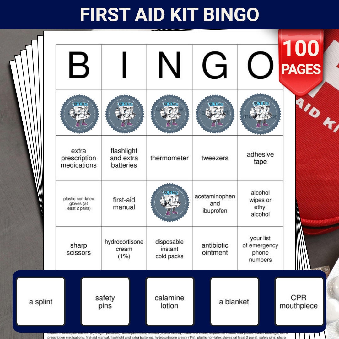 First Aid Kit Bingo Cards - 100 Pages to Download and Print - Etsy