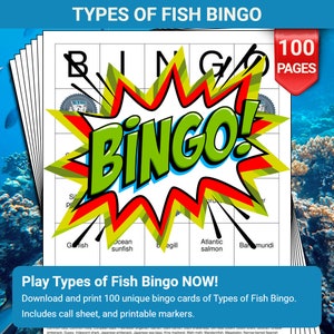 Types of Fish Bingo Cards - 100 Pages to Download and Print - Etsy