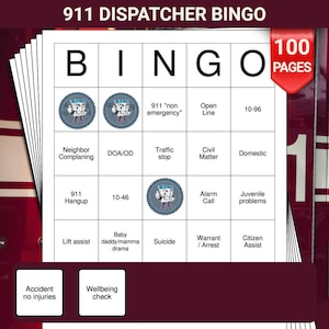 911 Dispatcher Bingo Cards - 100 Pages to Download and Print - Etsy