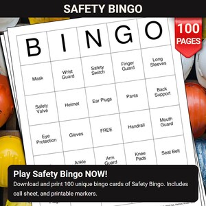Safety Bingo Cards - 100 Pages to Download and Print - Etsy