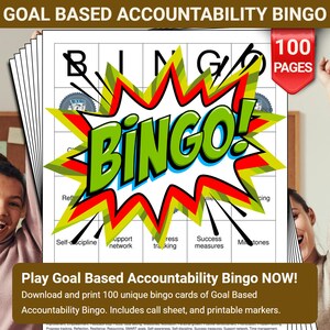 Goal Based Accountability Bingo Cards - 100 Pages to Download and Print ...