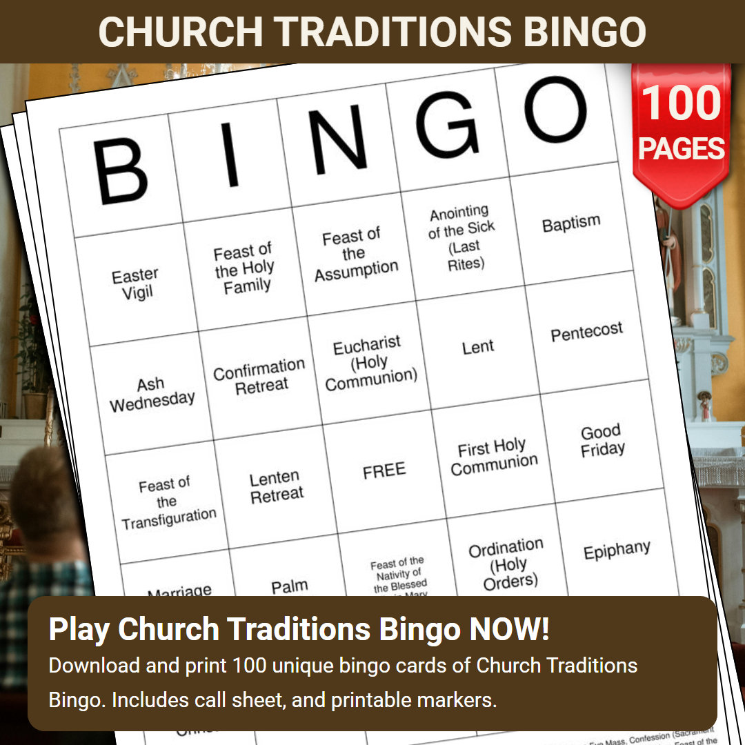Church Traditions Bingo Cards 100 Pages to Download and Print - Etsy