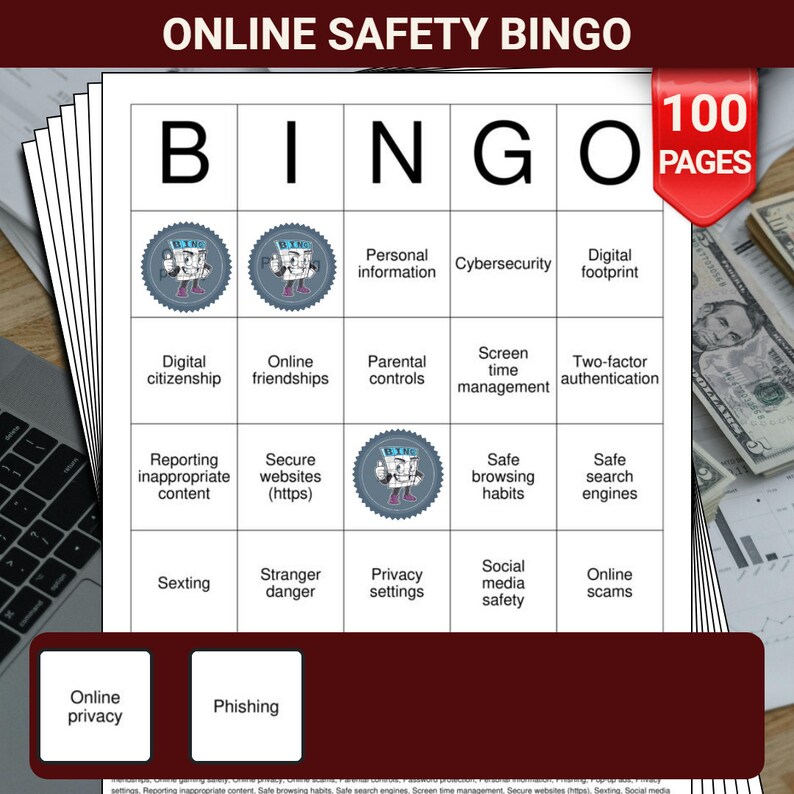 Online Safety Bingo Cards - 100 Pages to Download and Print - Etsy