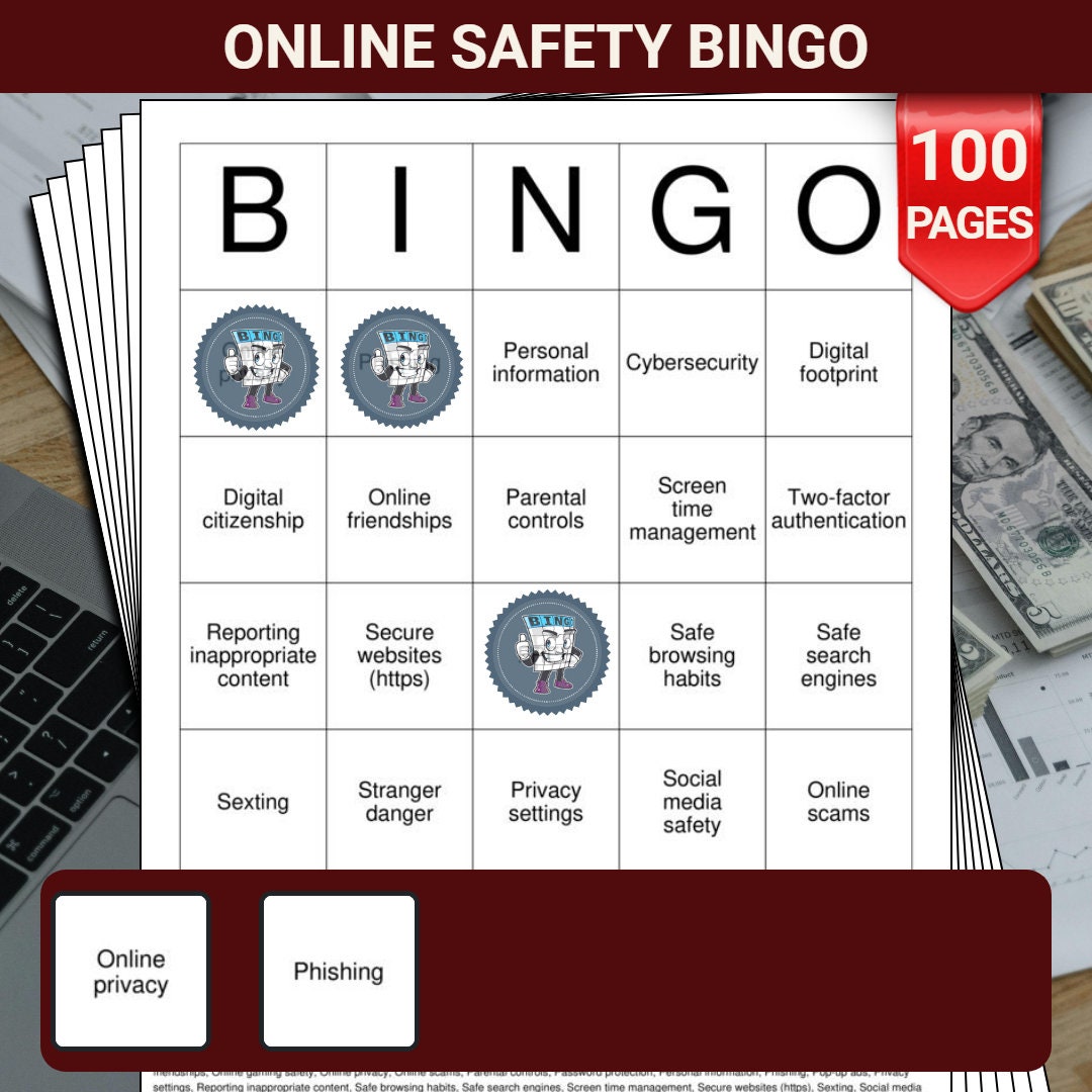 Online Safety Bingo Cards - 100 Pages to Download and Print - Etsy